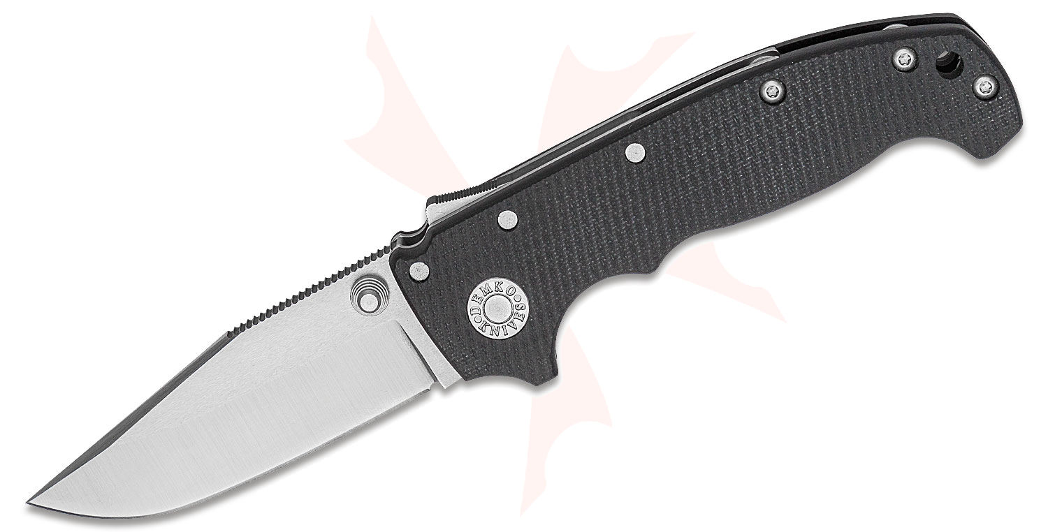 Andrew Demko Custom AD20 Shark Lock Folding Knife 3.5" CPM-20CV Clip Point Blade, Textured Black ...