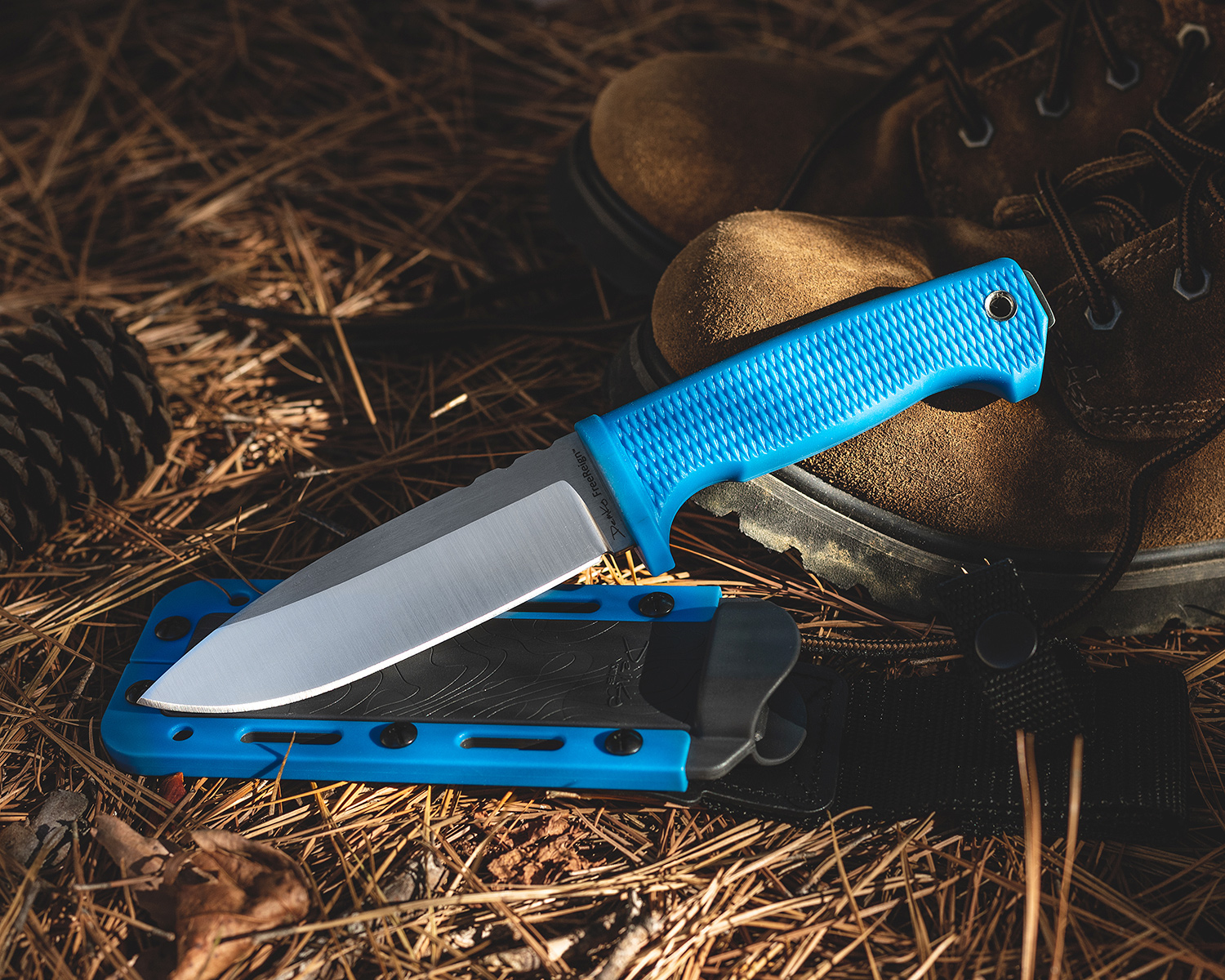 Demko Knives FREEREIGN Fixed Blade Knife 5" AUS-10A Satin Drop Point ...