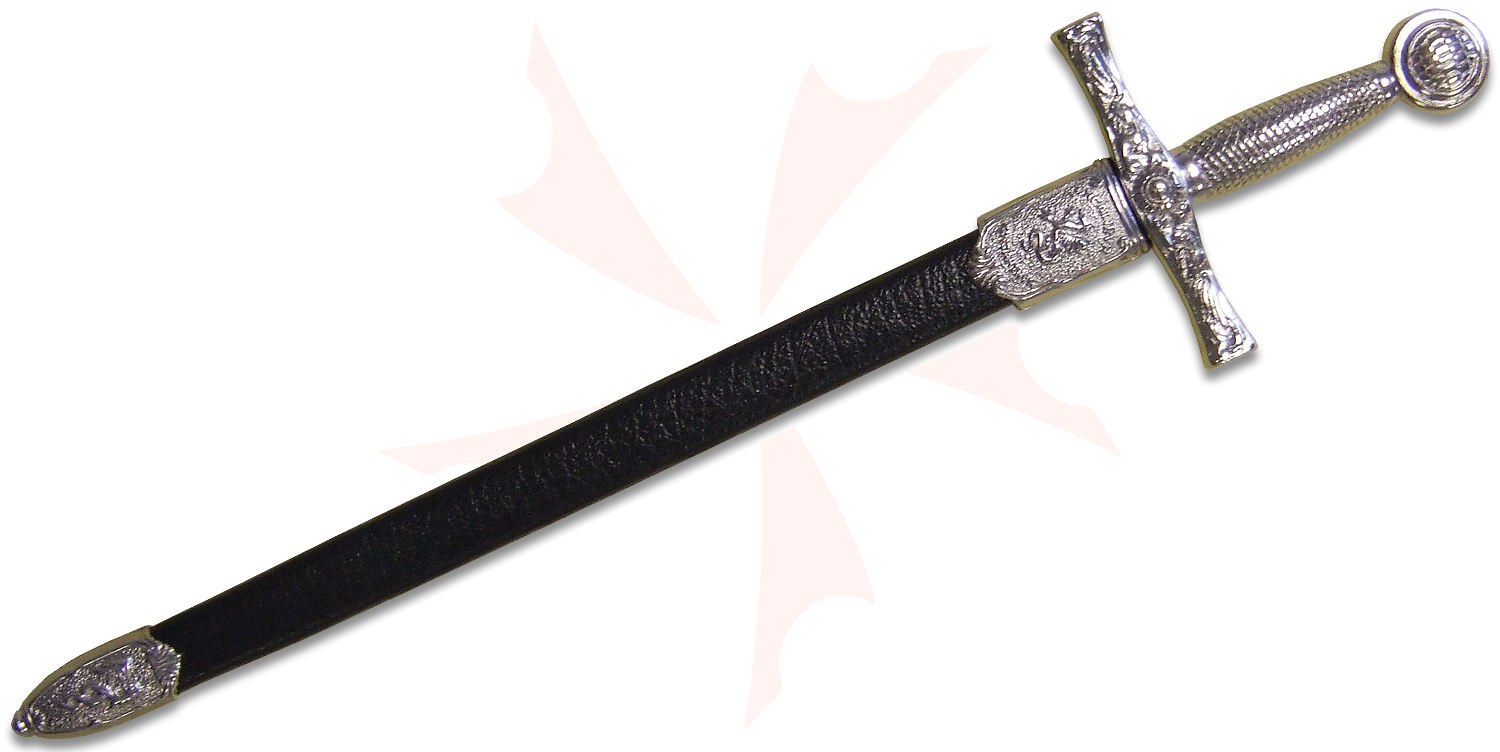 Denix Excalibur Letter Opener with Scabbard, Silver - KnifeCenter - F-3080