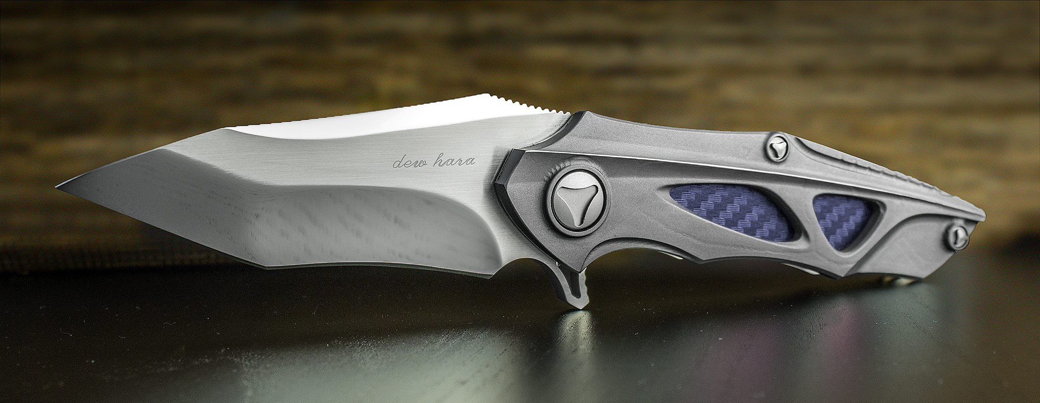 Dew Hara Custom Noah Prototype 004 Flipper 3.375" Mirror Polished Elmax ...