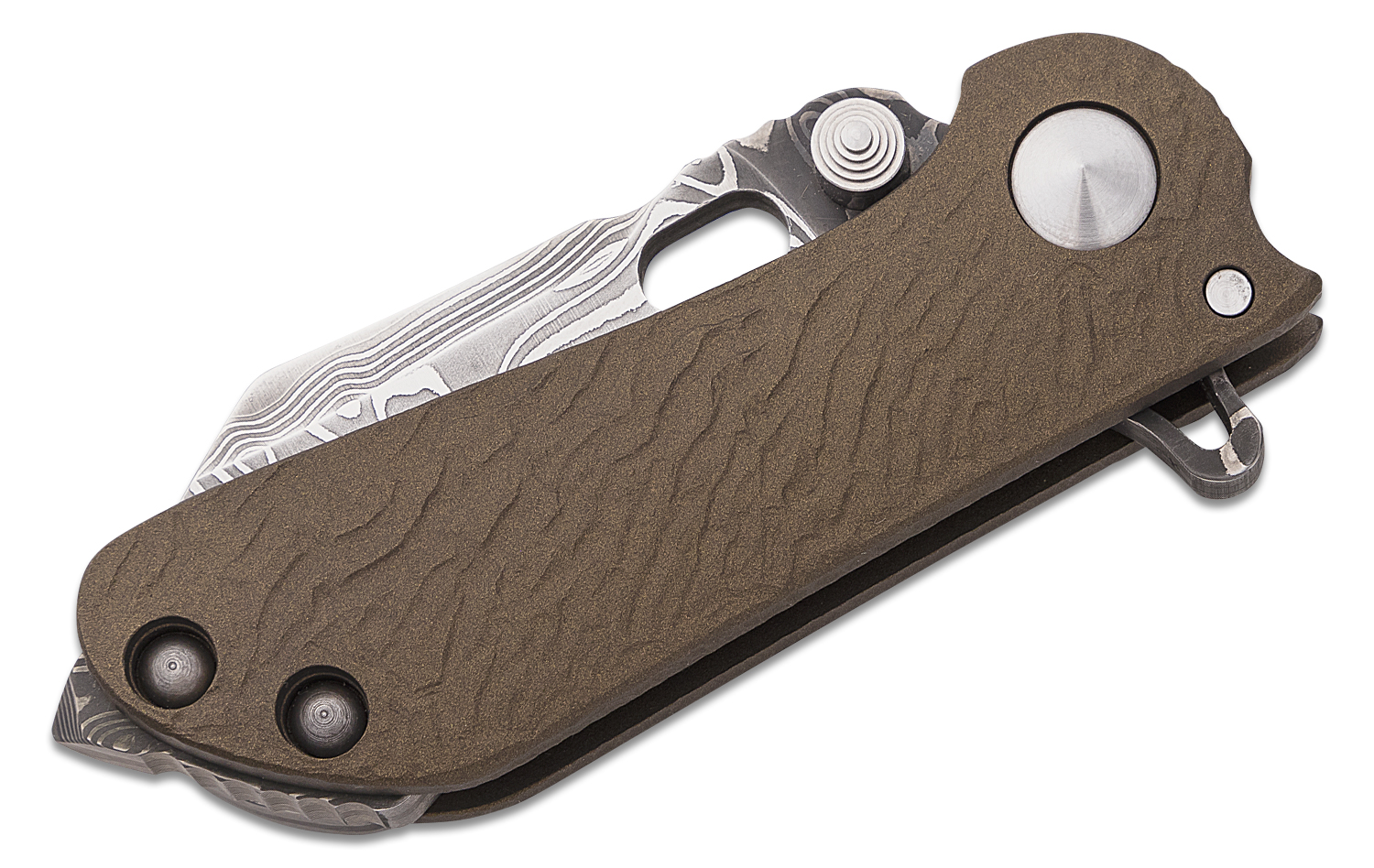 DireWare Custom M8-Mini Flipper Knife 3" Nichols Low-Layer Damascus Non ...