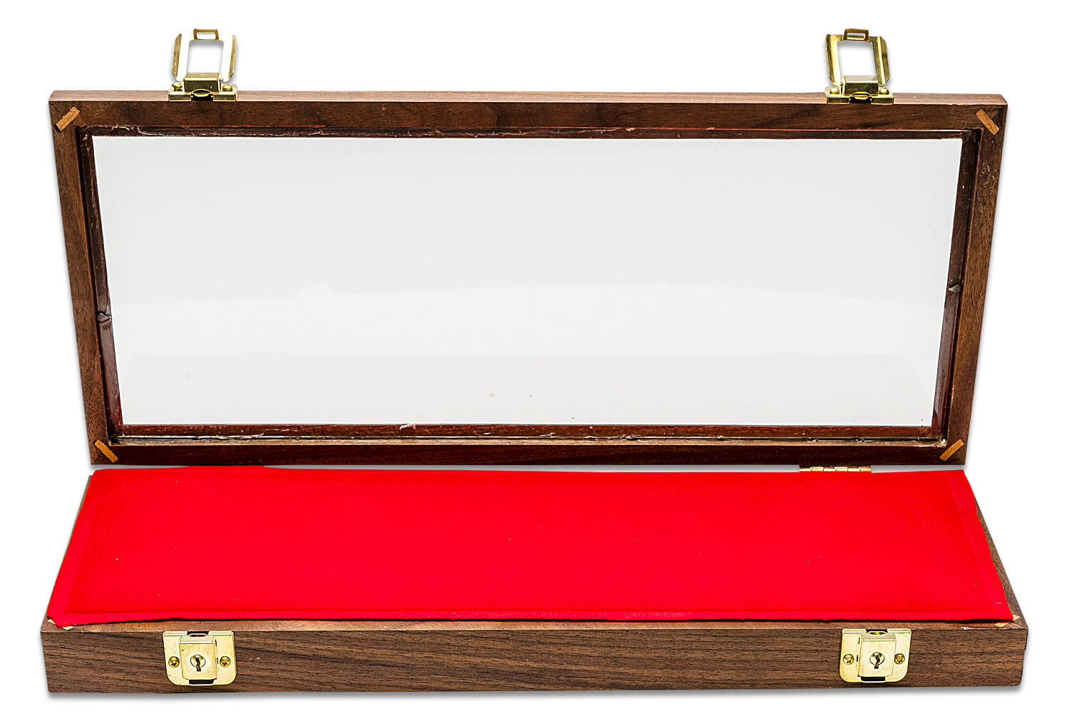 S&D Enterprises Walnut Wood Display Case 7" x 18" x 1.875 ...