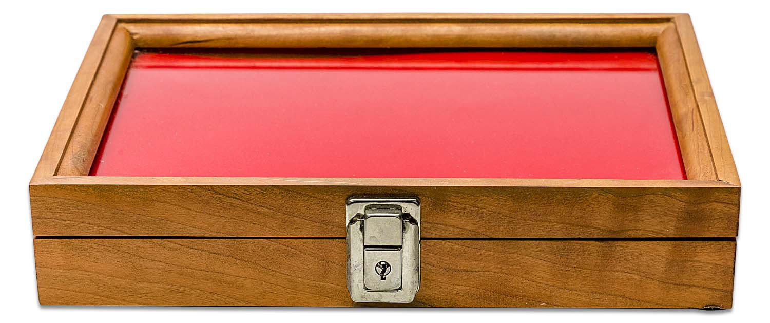 S&D Enterprises Cherry Wood Display Case 9.5" x 12" x 1.875 ...