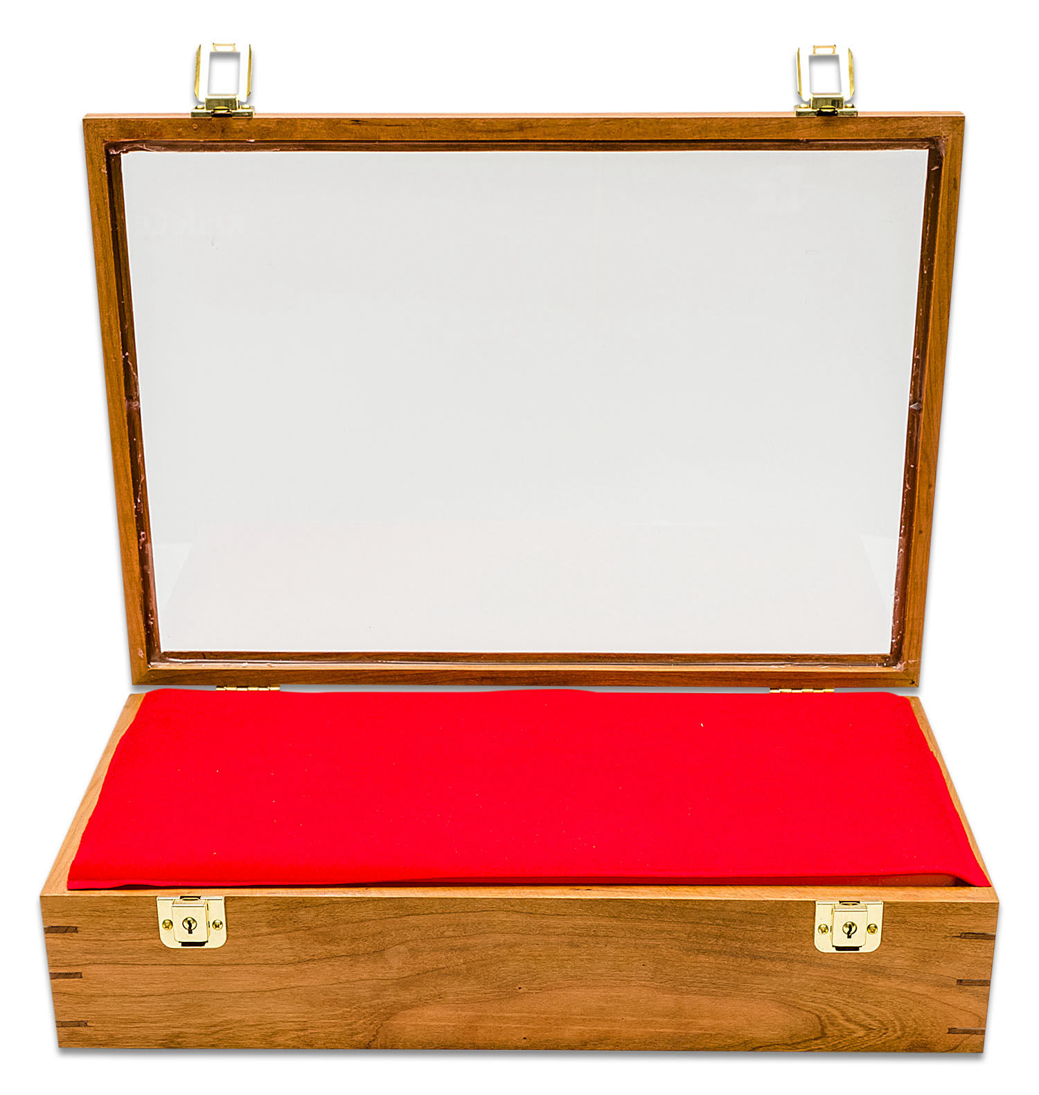 S&D Enterprises Cherry Wood Hinged Display Case 12" x 18" x 3.875 ...