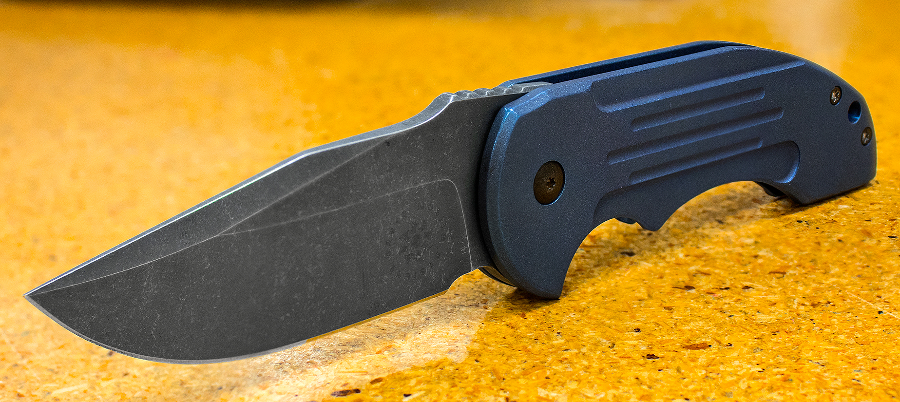 David Mosier Knives Customized Crossfire Mid-Tech Flipper 3.5" Acid ...