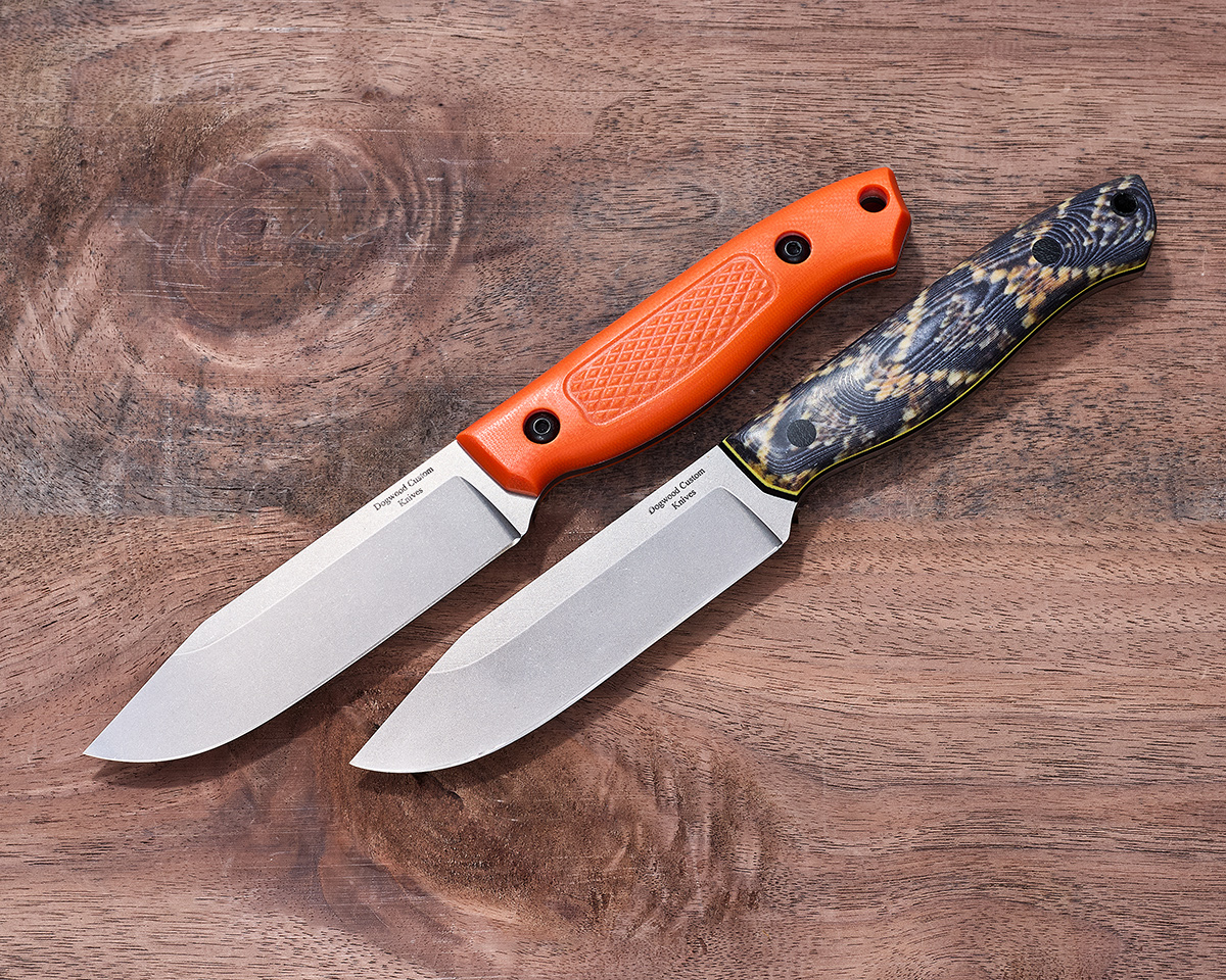 Dogwood Custom Knives Echo-4 Fixed Blade Knife 4.13" S35VN Stonewashed ...