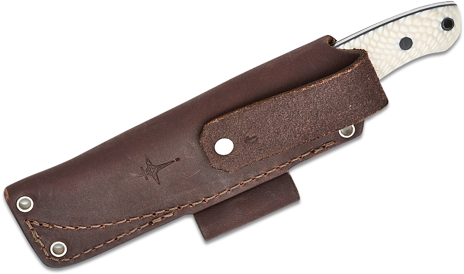 Dogwood Custom Knives Echo-4 Fixed Blade Knife 4.13" S35VN Stonewashed ...
