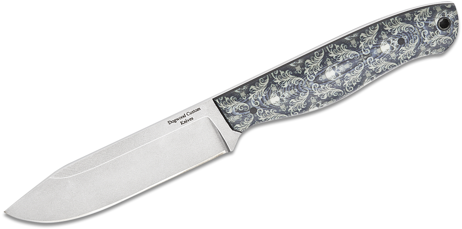 Dogwood Custom Knives Echo-4 Fixed Blade Knife 4.13" S35VN Stonewashed ...