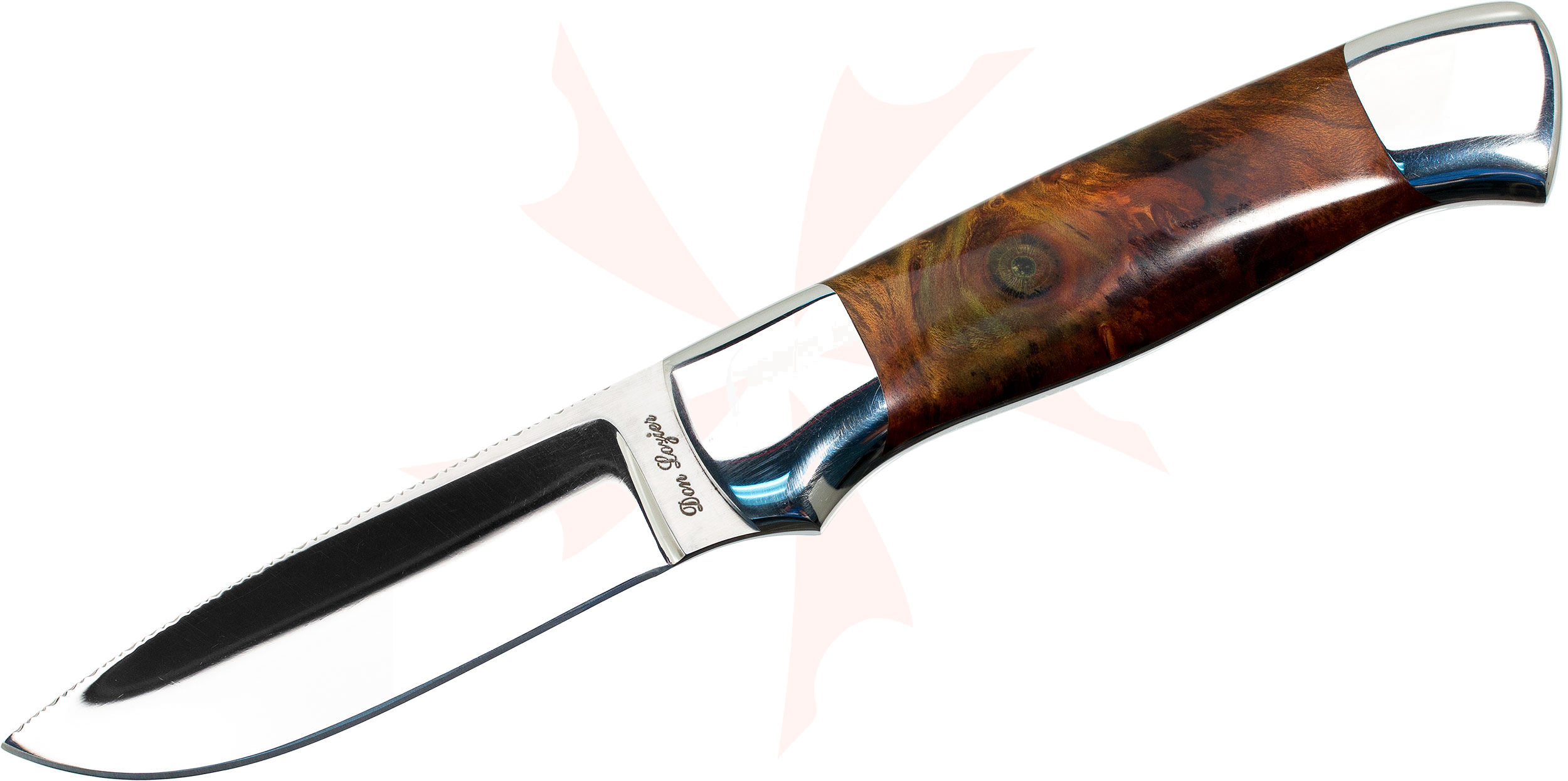 Don Lozier Custom Drop Point Hunter Fixed 3.9" Mirror Polished Blade ...