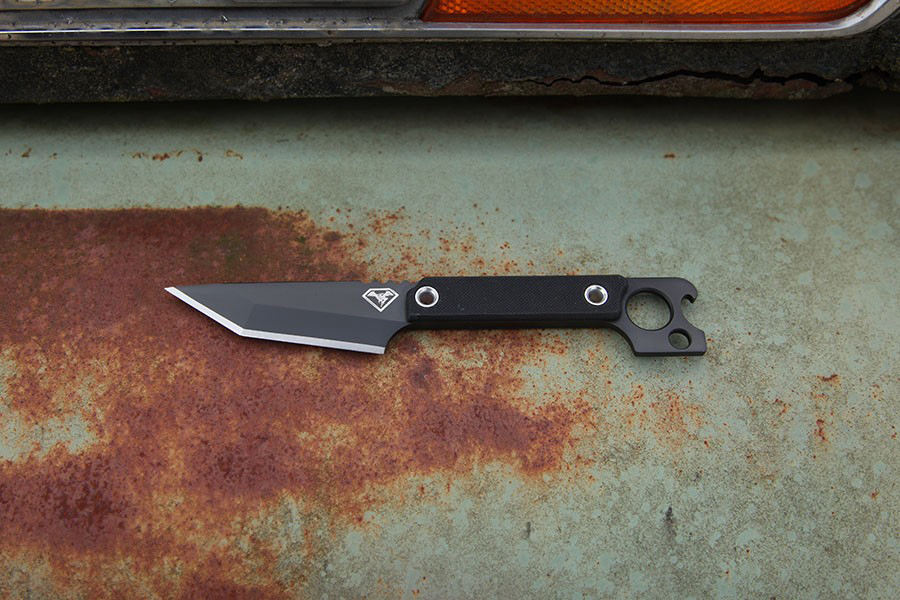 DoubleStar DSK101 Fang Neck Knife Fixed 3" 1095 Black Carbon Steel ...