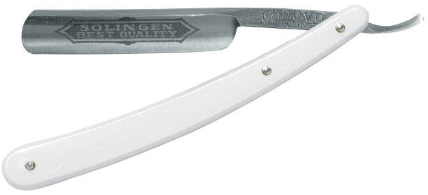 DOVO Straight Razor 5/8" Half Hollow Ground Blade, White Synthetic ...