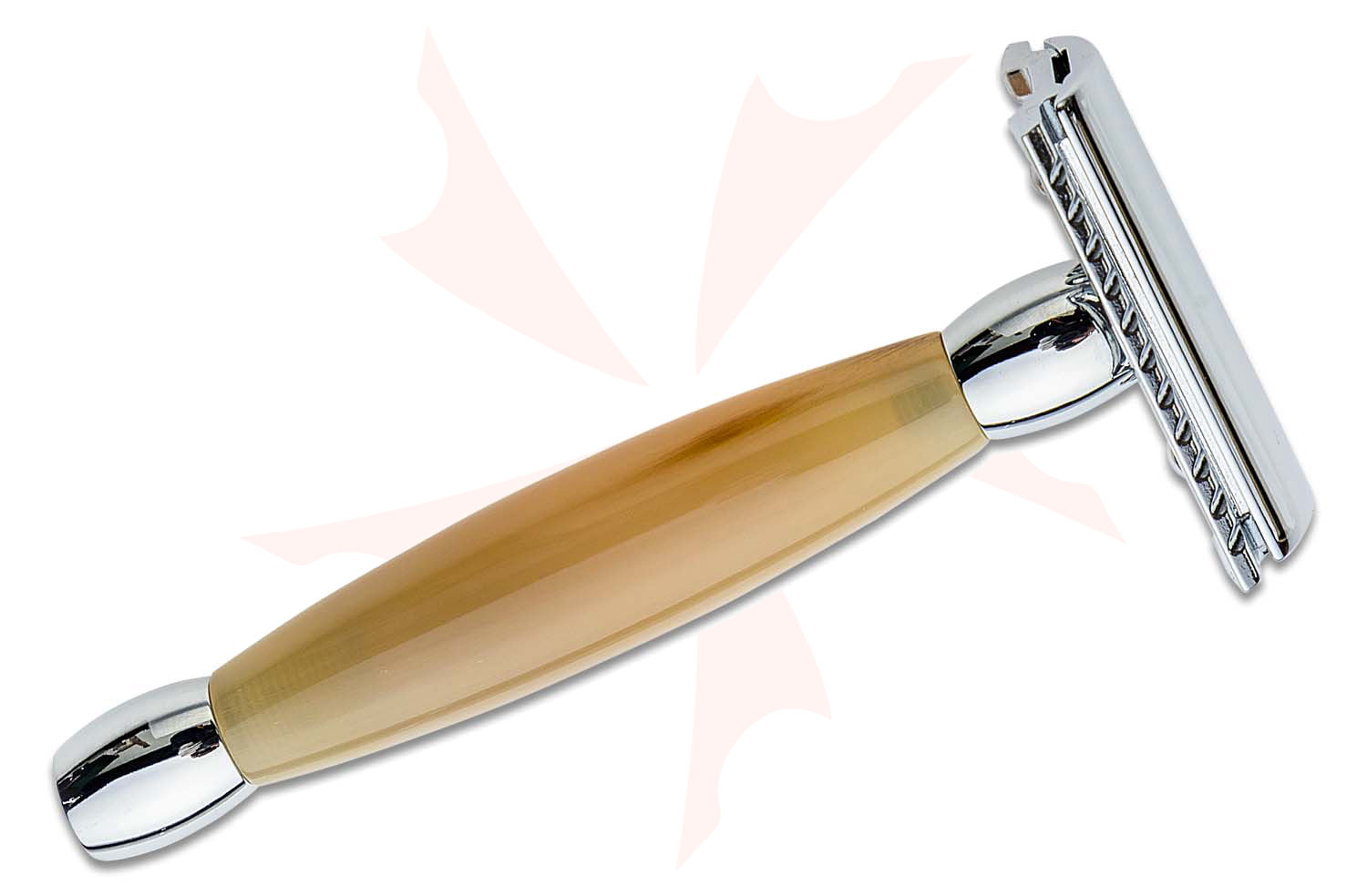 Merkur Safety Razor, Chrome Head, Polished African Cowhorn Handle ...