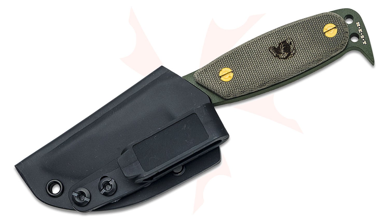 DPx Gear HEST Original Fixed Blade Knife 3.13" D2 OD Green Powder Coat ...