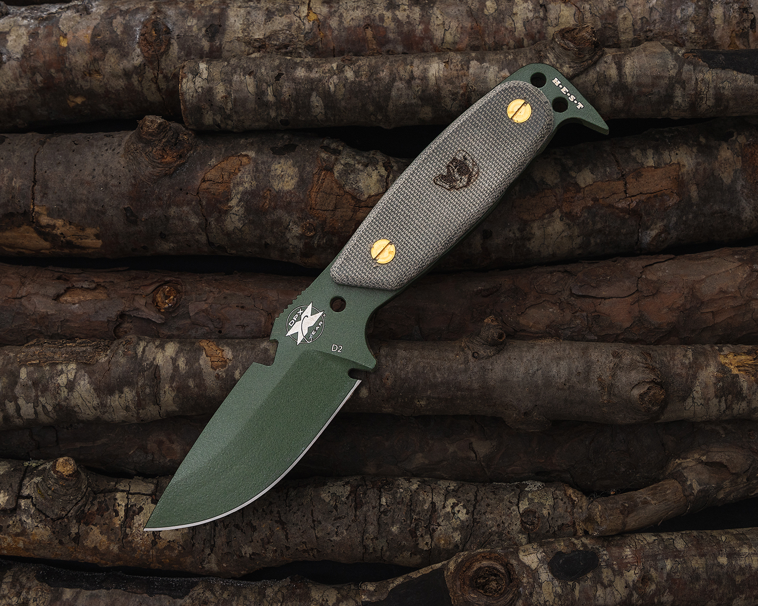 DPx Gear HEST Original Fixed Blade Knife 3.13" D2 OD Green Powder Coat ...