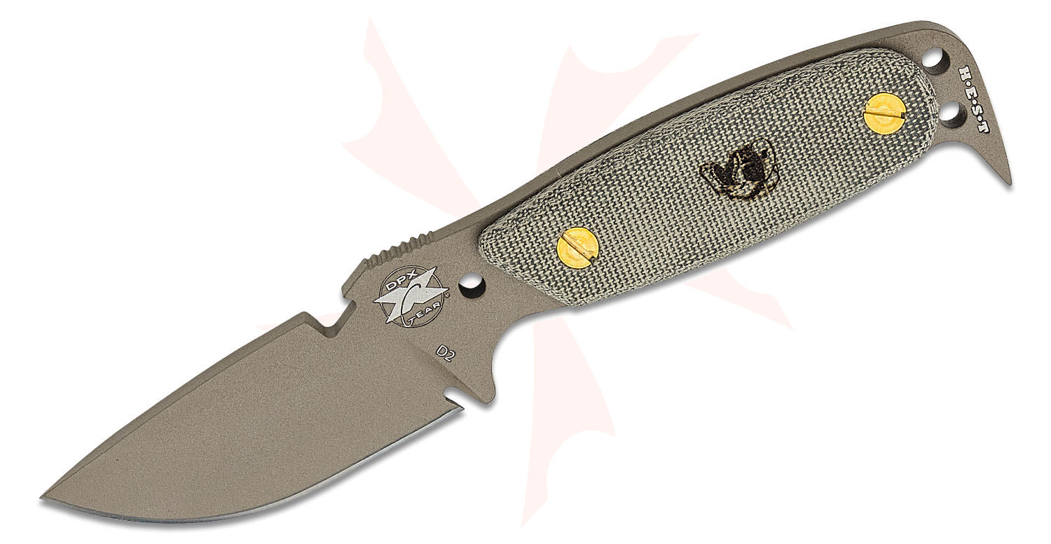 DPx Gear HEST Original Fixed Blade Knife 3.13" D2 Desert Tan Powder ...