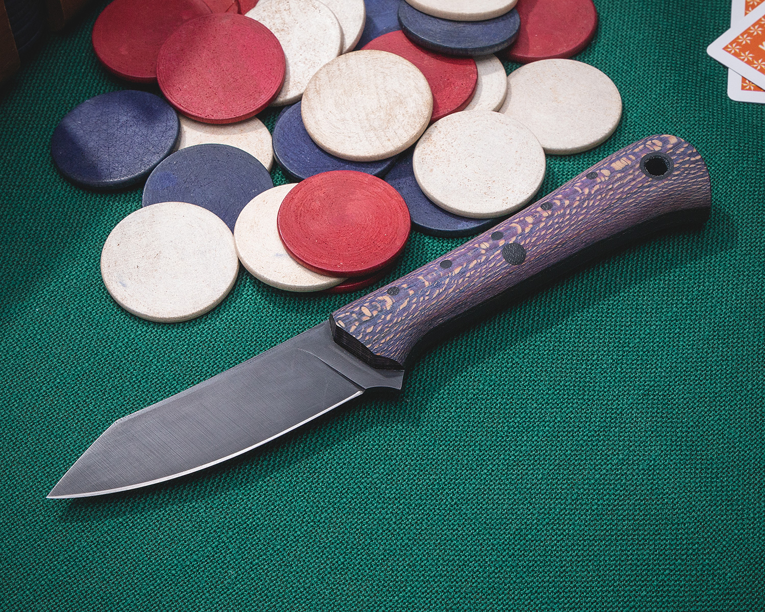 Dragonfly Blade Works Cayman 3.2" 8670 Fixed Blade, Sycamore Handles ...