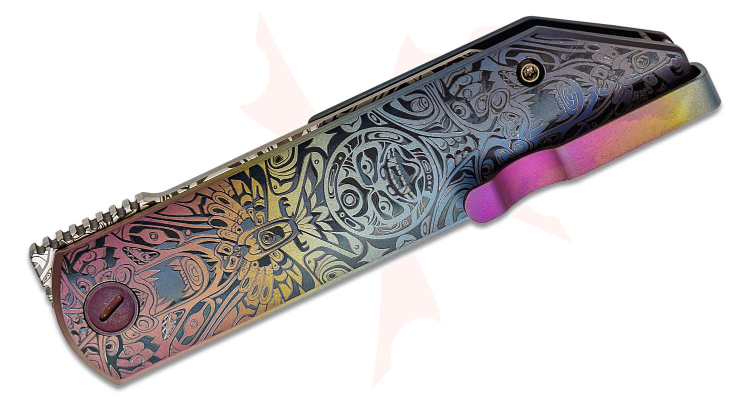 D Rocket Designs Mid-Tech Revenge "Fukushu" Front Flipper Knife 3" M390 ...