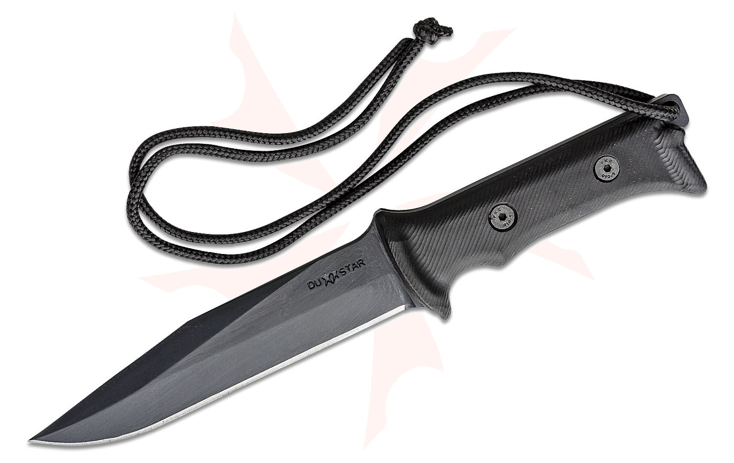Dustar Dimona IDF Logo Combat Knife 6.5" D2 Black Plain Blade, Partinex ...