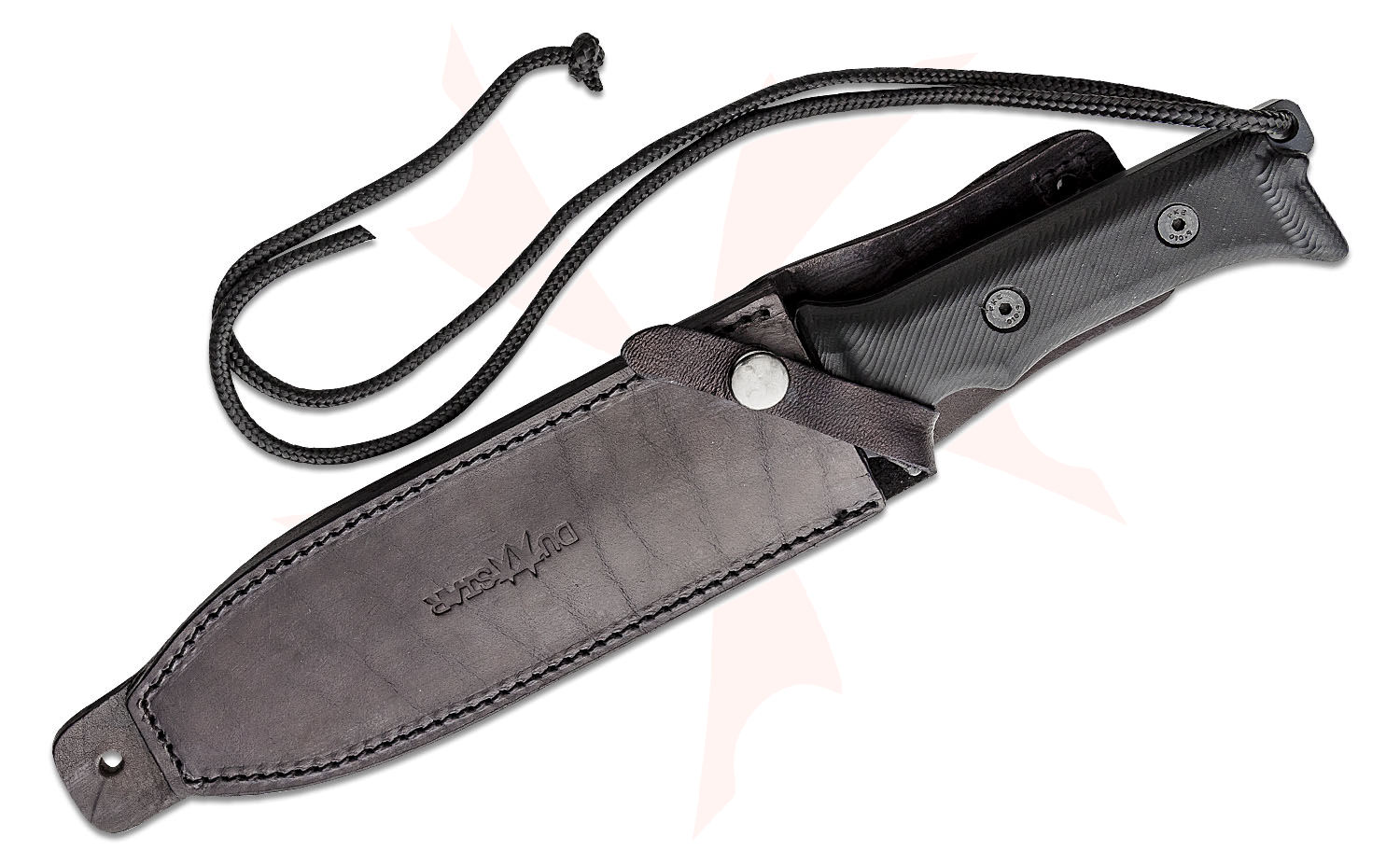 Dustar Dimona IDF Logo Combat Knife 6.5" D2 Black Plain Blade, Partinex ...