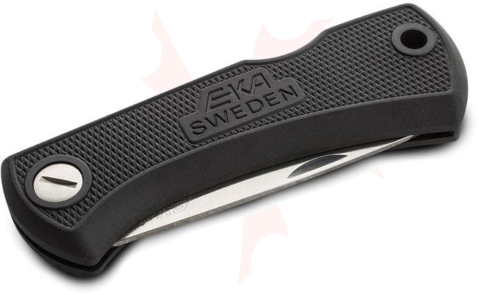 EKA Swede 88 Folding Knife 2.95" Sandvik 12C27 Satin Blade, Black ...