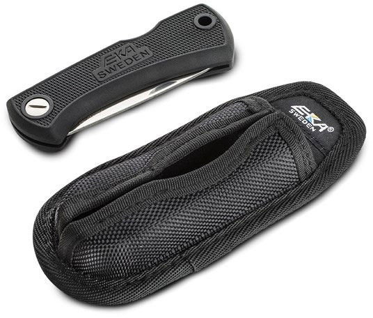 EKA Swede 88 Folding Knife 2.95" Sandvik 12C27 Satin Blade, Black ...