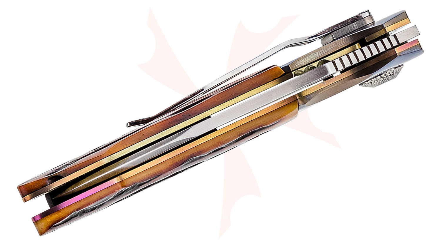 Elishewitz Custom Vintage Omega M6 Folding Knife 3.5" Compound Tanto ...