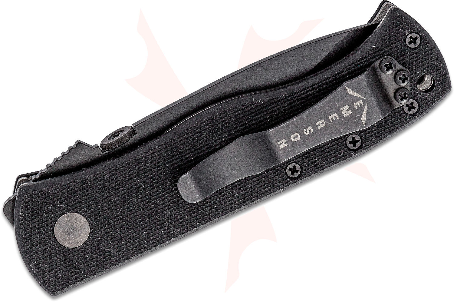 Emerson CQC-7A Folding Knife 3.3" Black Combo Spear Point Blade, G10 ...