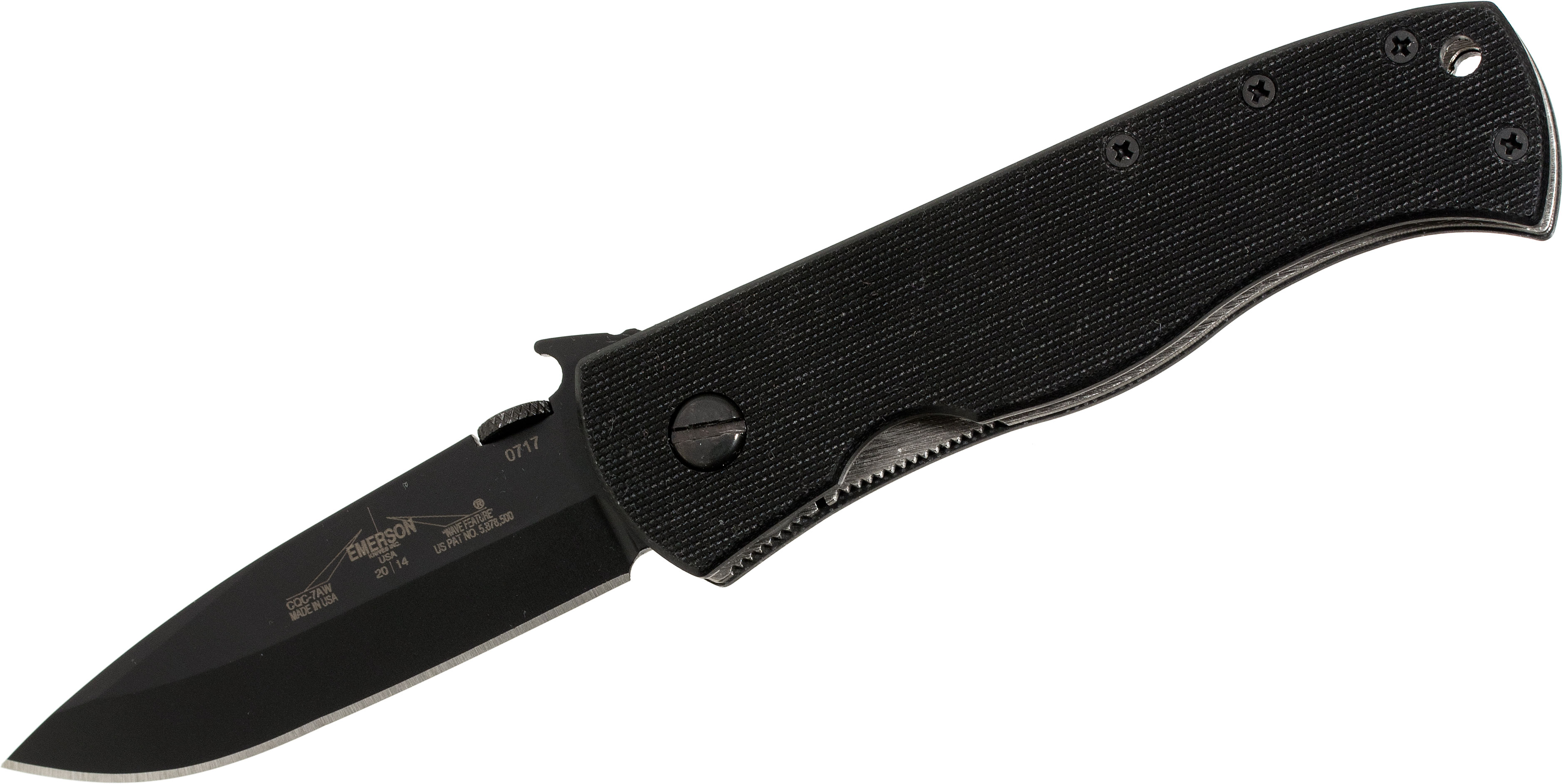 Emerson CQC-7AW Folding Knife 3.3" Black Plain Spear Point Blade with ...
