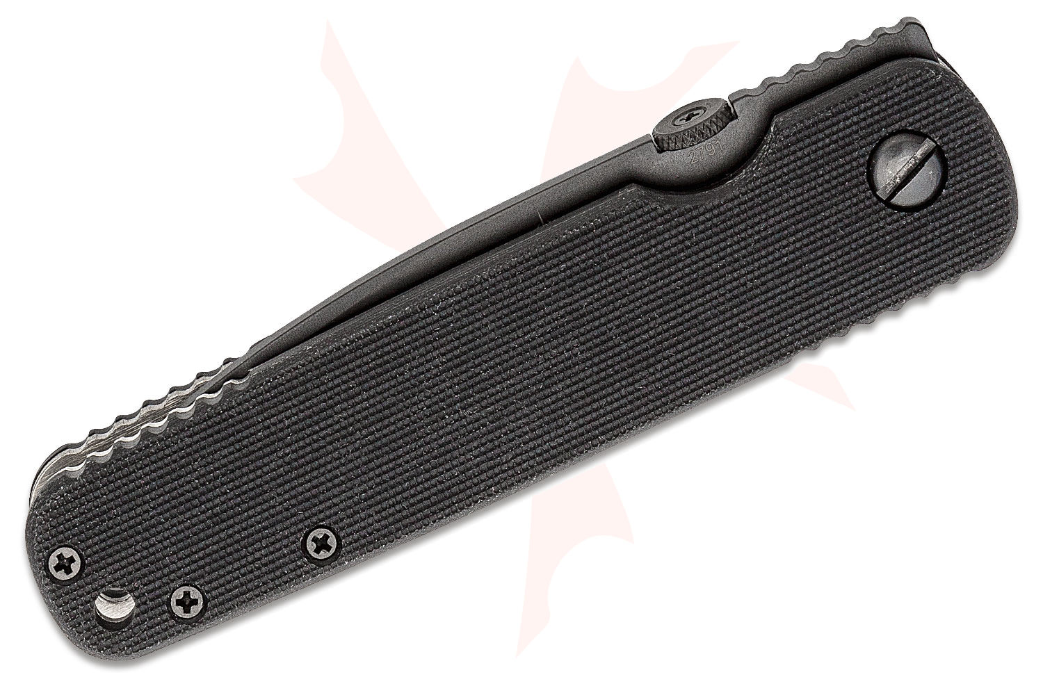 Emerson A-100 Folding Knife 3.6" Black Plain Blade, Black G10 Handles ...