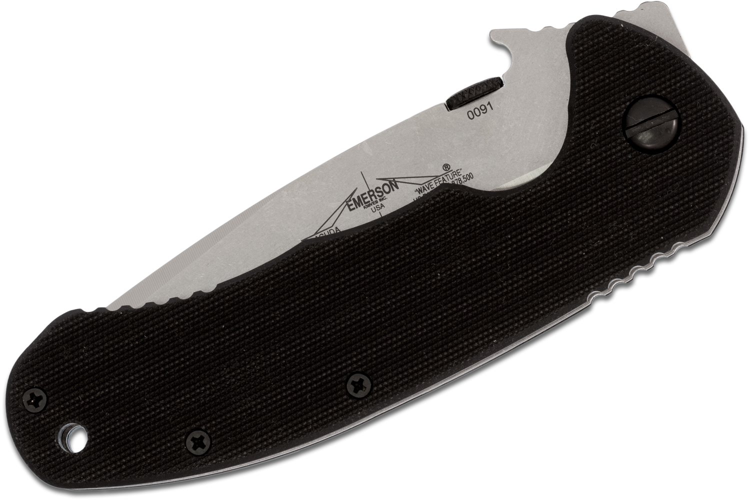 Emerson Signature Series Barracuda Folding Knife 3.7" Stonewashed Combo ...