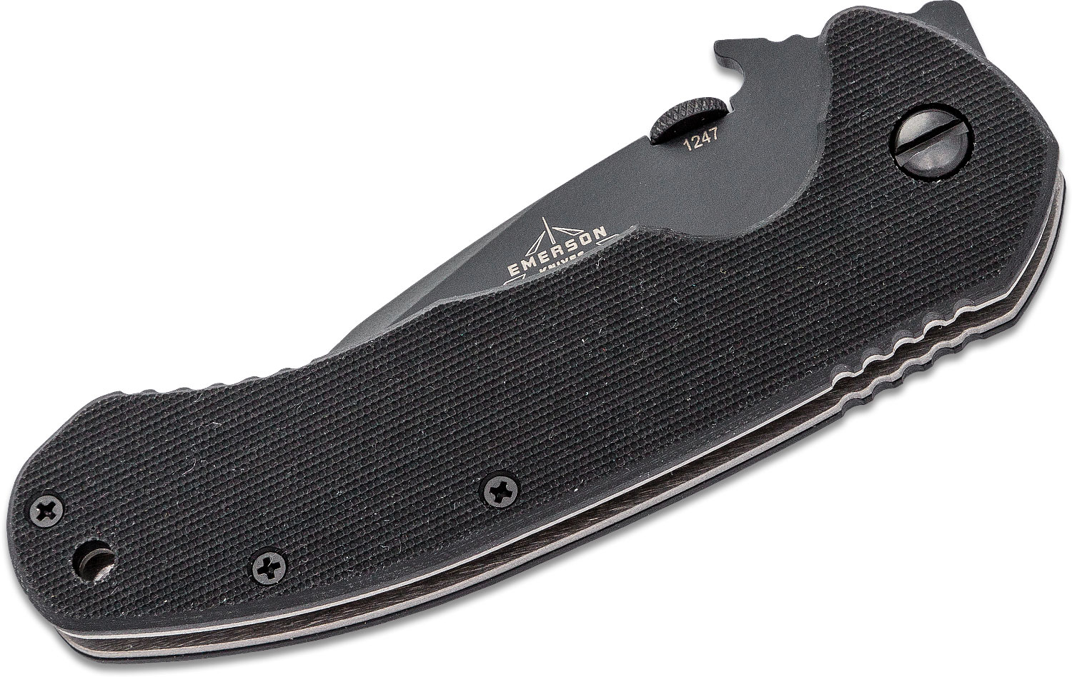 Emerson CQC-14 Snubby Folding Knife 2.7" Black Plain Blade with Wave ...