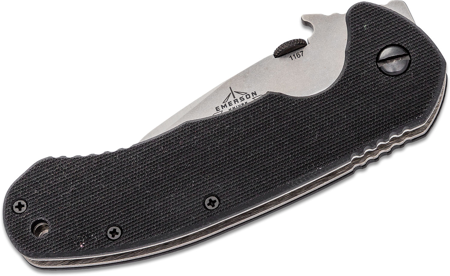 Emerson CQC-14 Snubby Folding Knife 2.7" Stonewash Plain Blade with ...