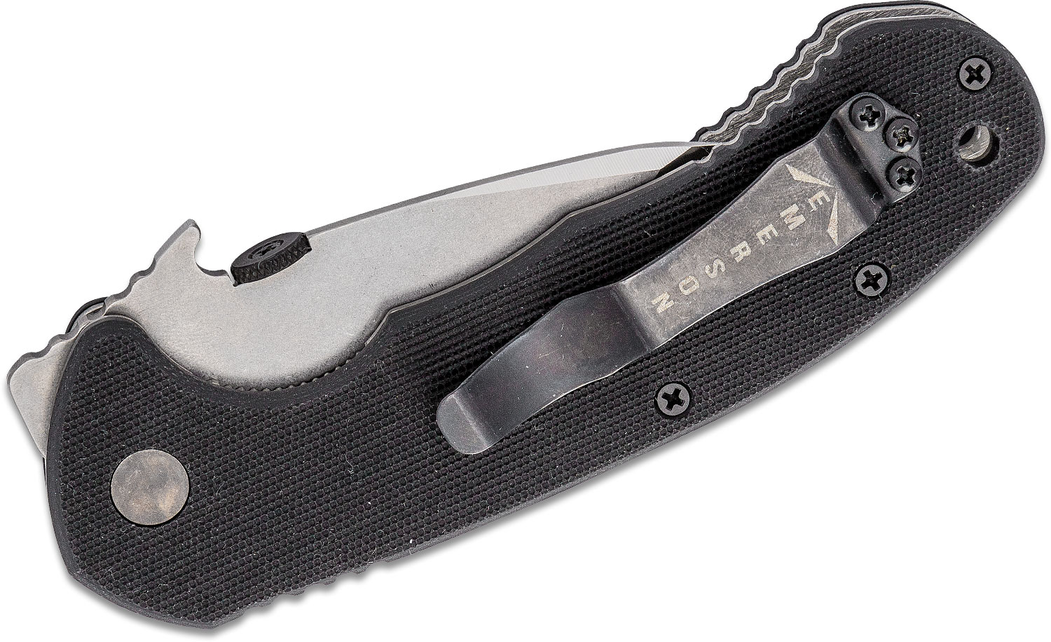 Emerson CQC-14 Snubby Folding Knife 2.7" Stonewash Plain Blade with ...