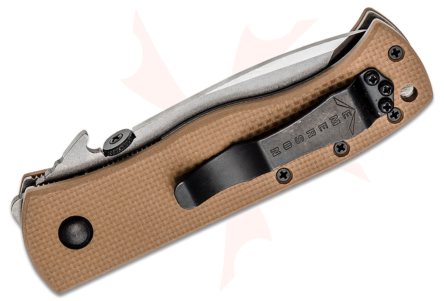 Emerson CQC-7V Folding Knife 3.3" Stonewash Plain Tanto Blade, Wave ...