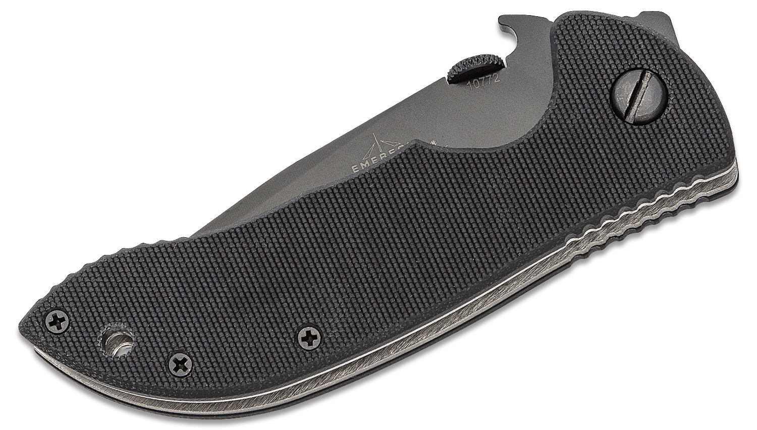 Emerson Mini Commander Folding Knife 3.4" Black Combo Blade with Wave ...