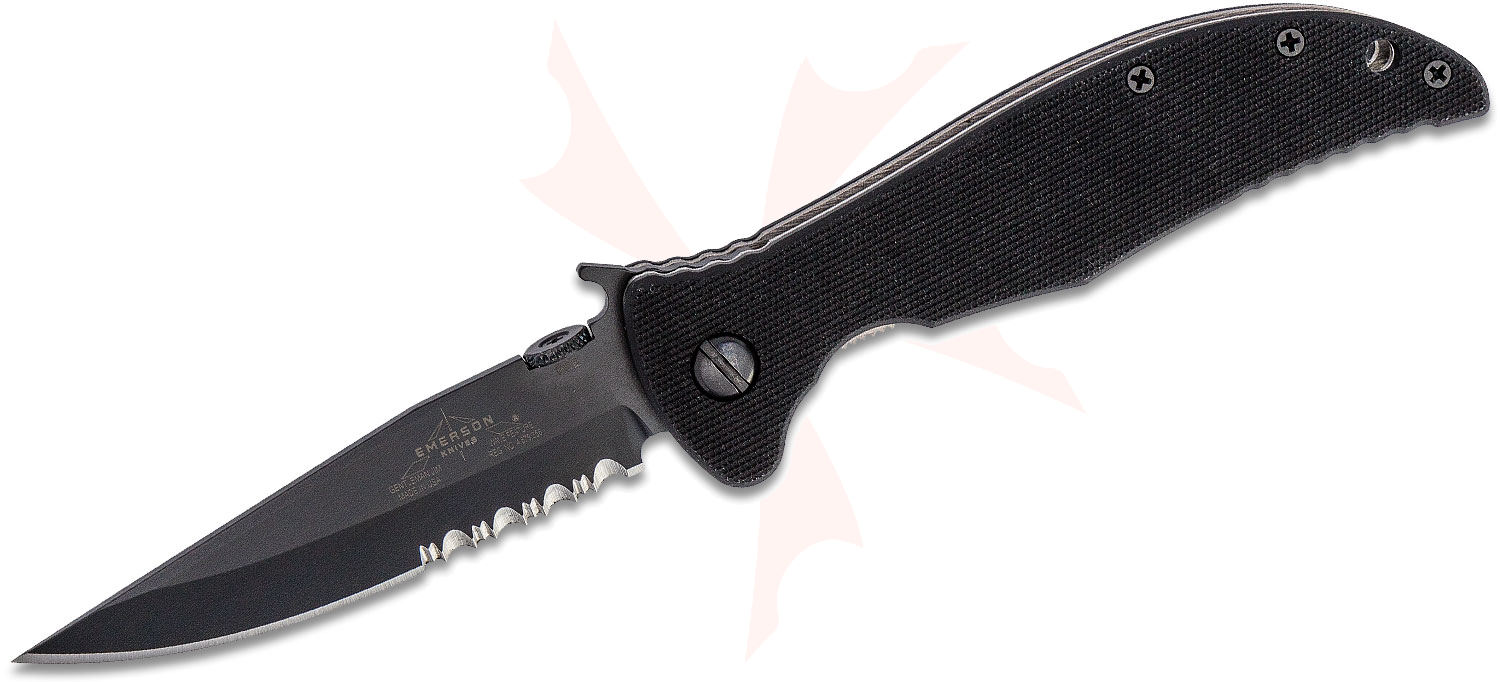 Emerson Gentleman Jim Folding Knife 3.75" Black Combo Blade, Black G10 ...