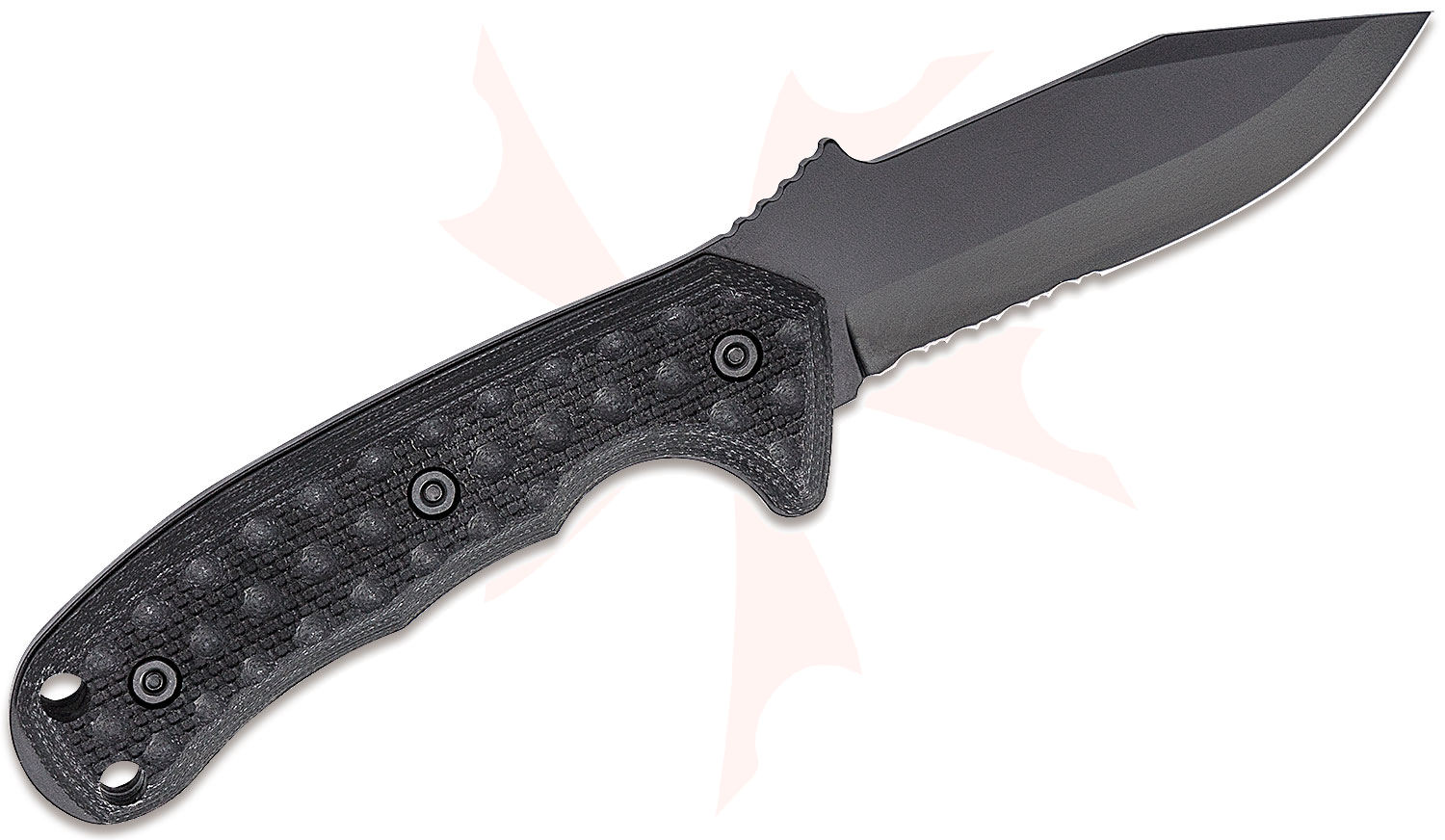 Emerson Police Utility Knife Fixed 3.6" Black Plain Blade, G10 Handles ...