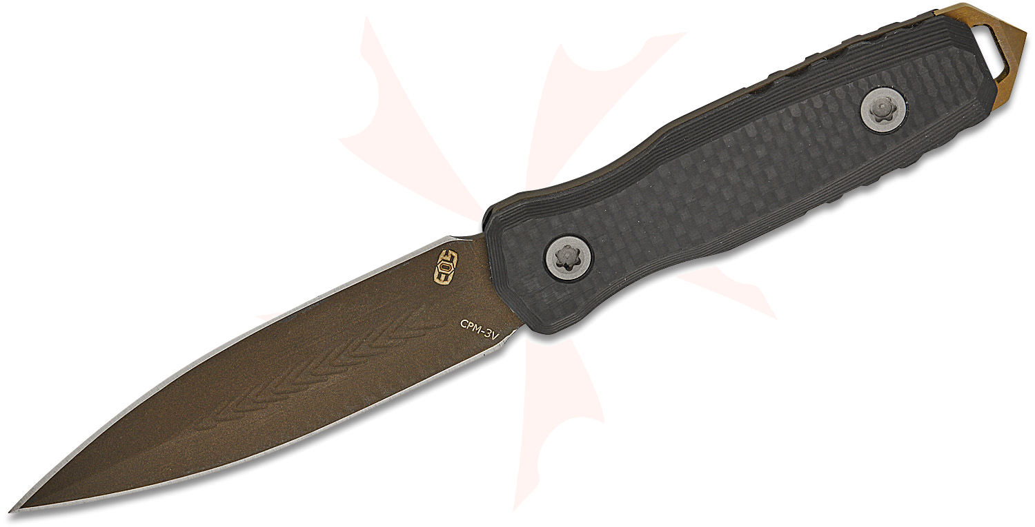 EOS Mini Thresher Fixed Blade Knife 3.625" CPM-3V Midnight Bronze ...