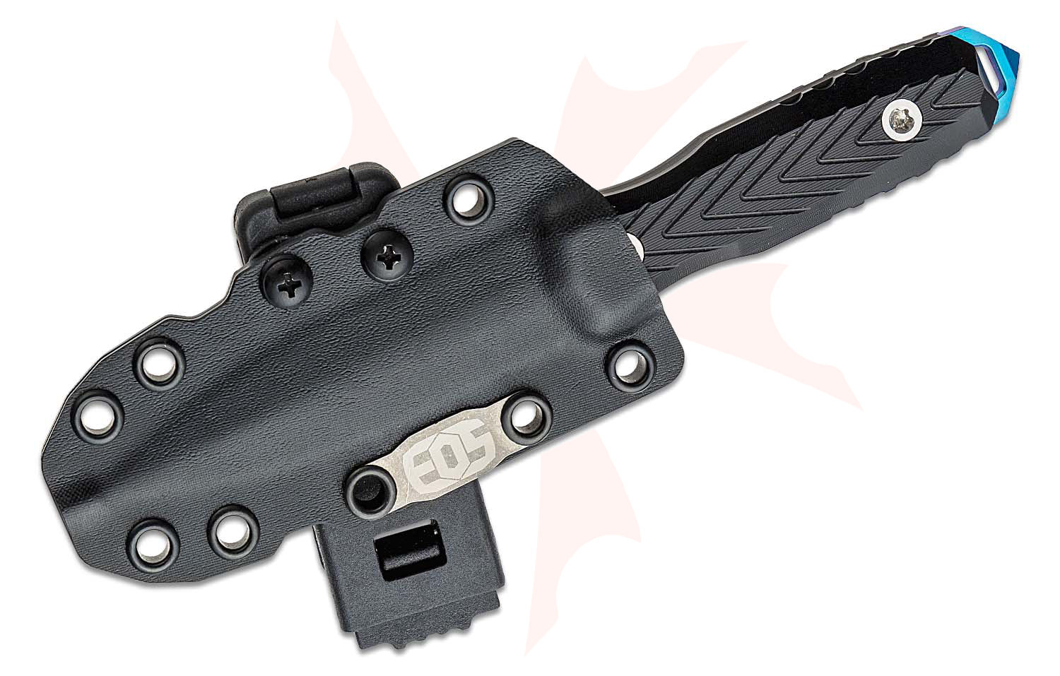 EOS Mini Thresher Fixed Blade Knife 3.625" CPM-3V Black DLC Double Edge ...