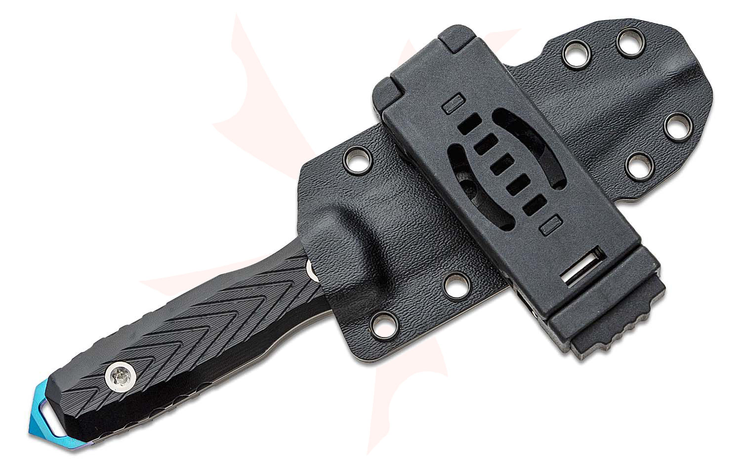 EOS Mini Thresher Fixed Blade Knife 3.625" CPM-3V Black DLC Double Edge ...