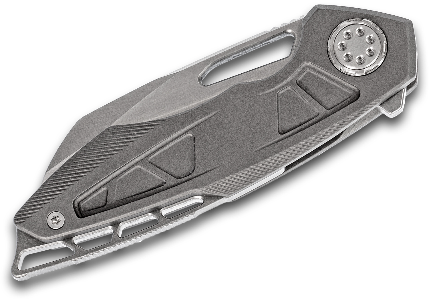 EOS Neptune Flipper Knife 3.125" CPM-154 Stonewashed Blade, Dark ...