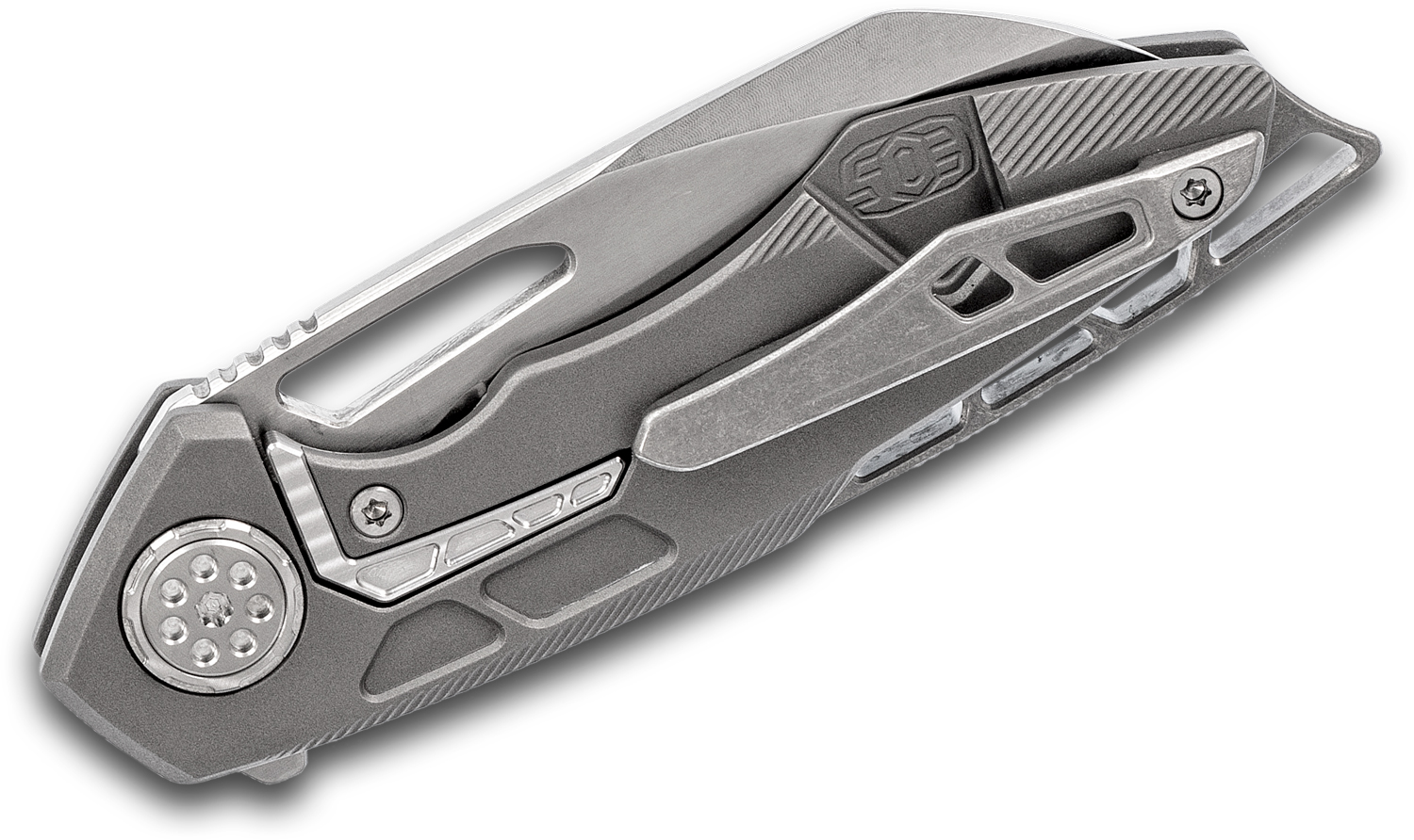 EOS Neptune Flipper Knife 3.125" CPM-154 Stonewashed Blade, Dark ...