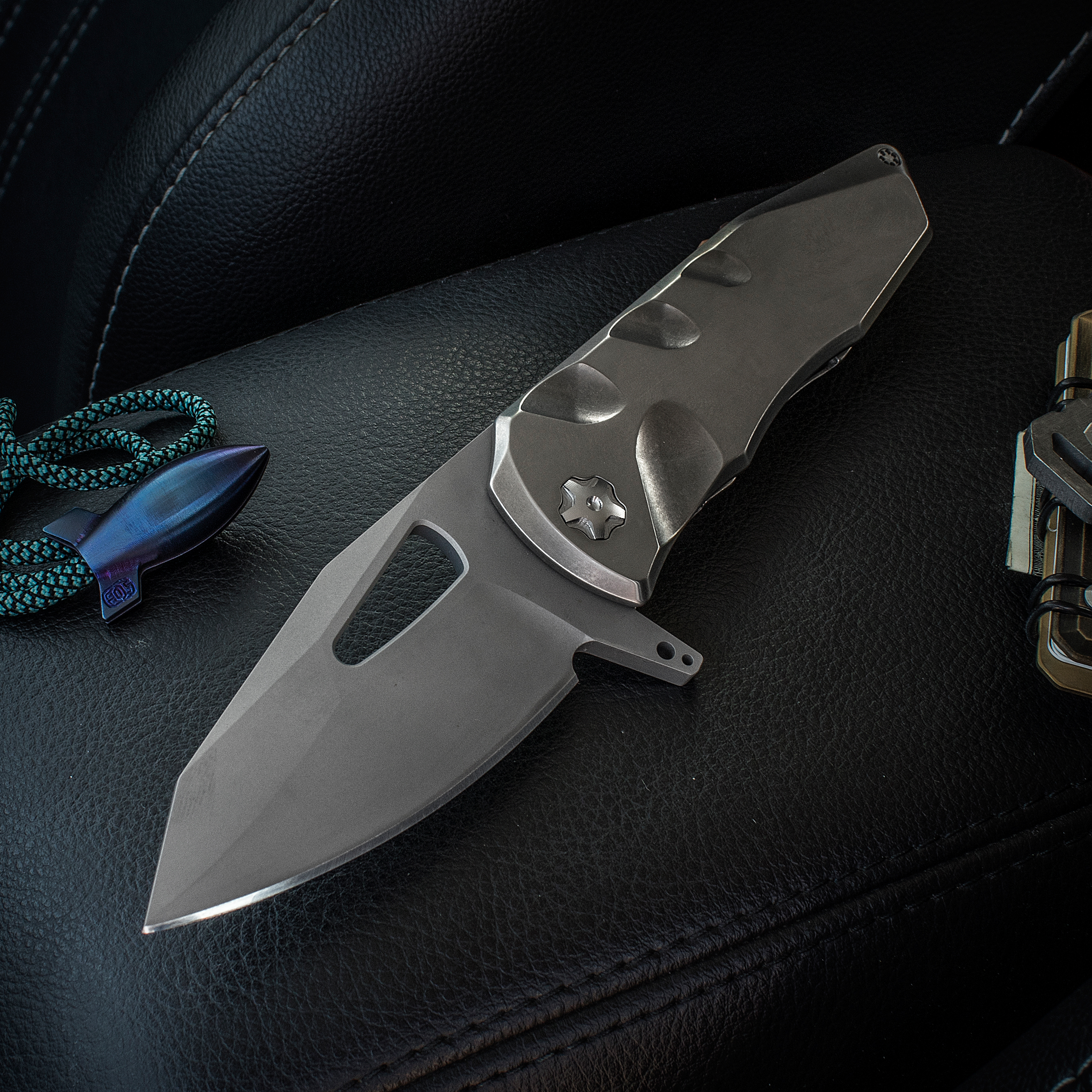EOS Squid Flipper 3.625" S35VN Bead Blasted Blade, Satin Milled ...