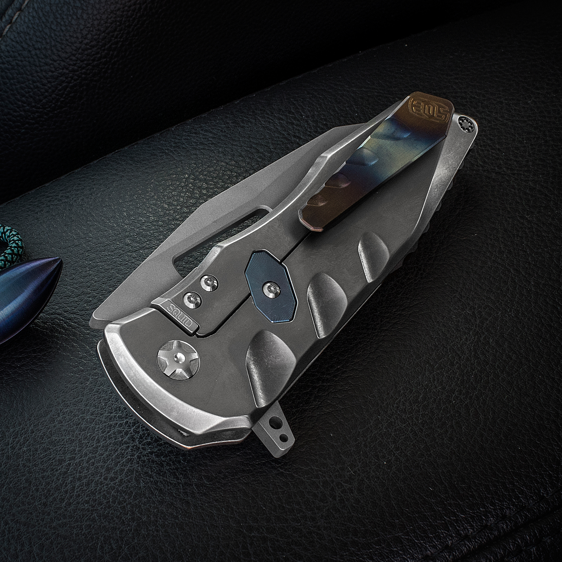 EOS Squid Flipper 3.625" S35VN Bead Blasted Blade, Satin Milled ...