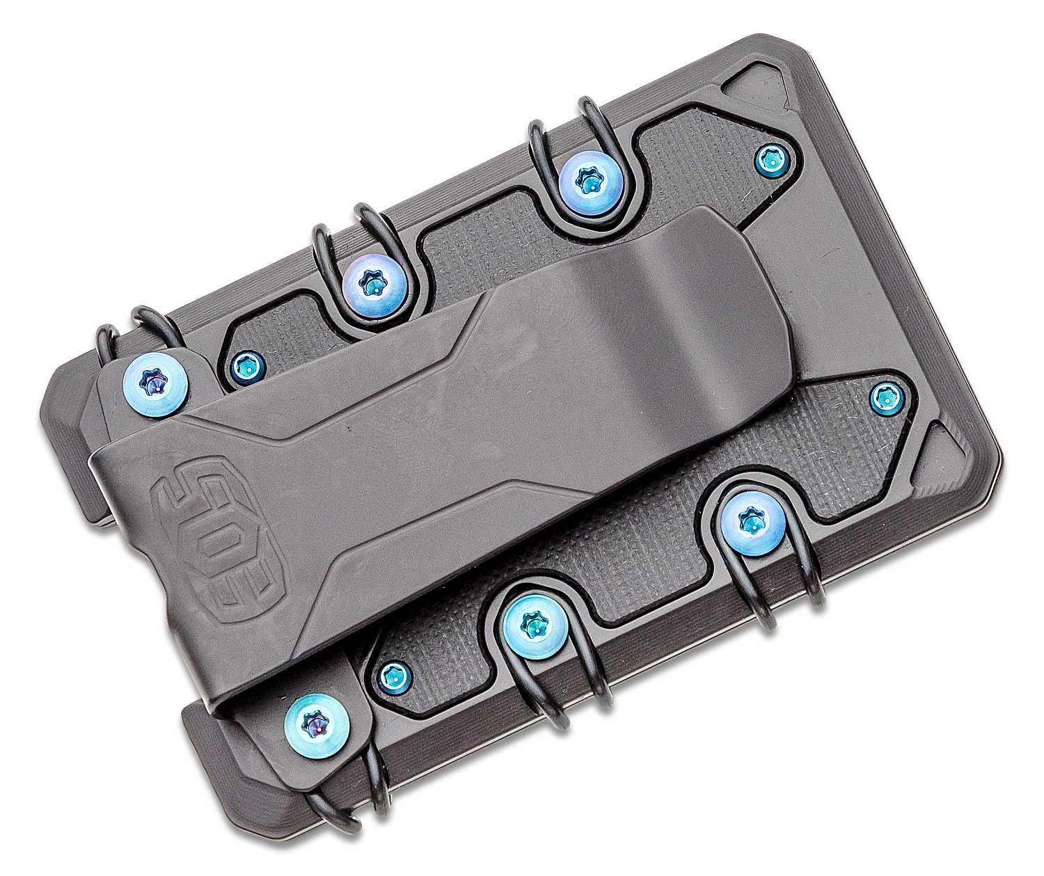 EOS Titanium 3.0 Wallet, Black with Black G10 Inlays, Blue Hardware ...