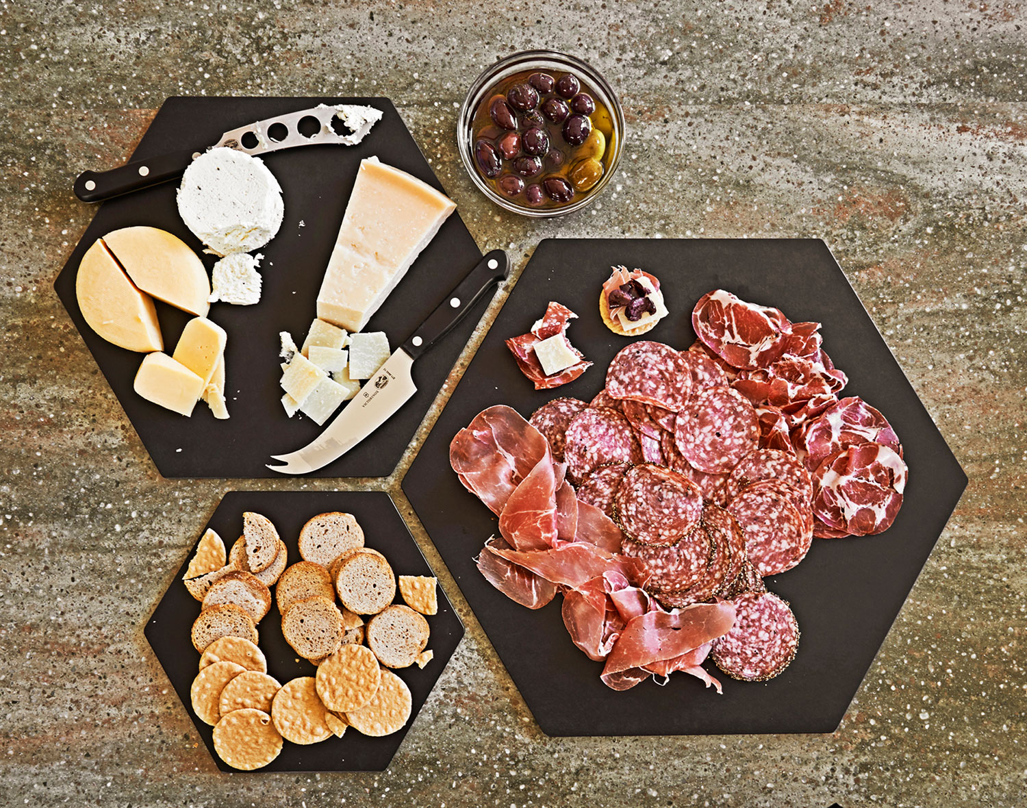Epicurean Display Hexagon Wood Fiber Serving and Display Cutting Board ...