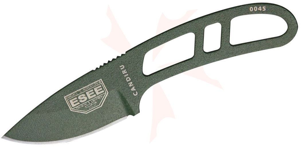 ESEE Knives CAN-OD-KIT-E Candiru Utility Fixed Blade Knife Kit 2" 1095 OD Green Powder Coat Drop ...