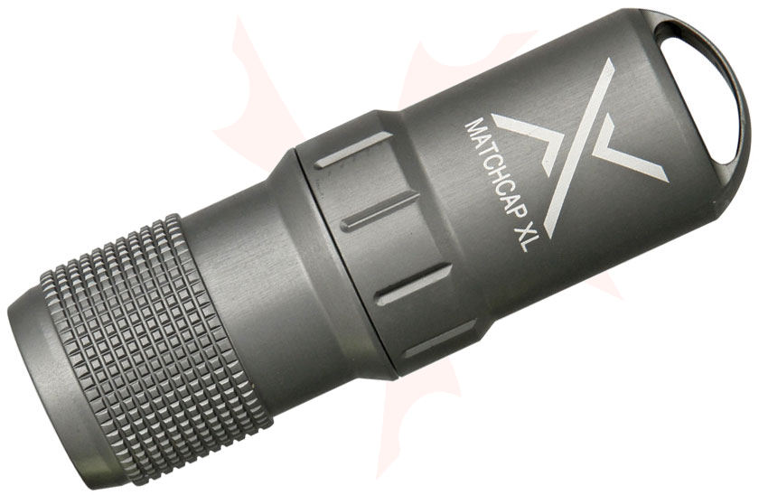 Exotac MATCHCAP XL Survival Matchcase and Striker, Waterproof, Gunmetal ...