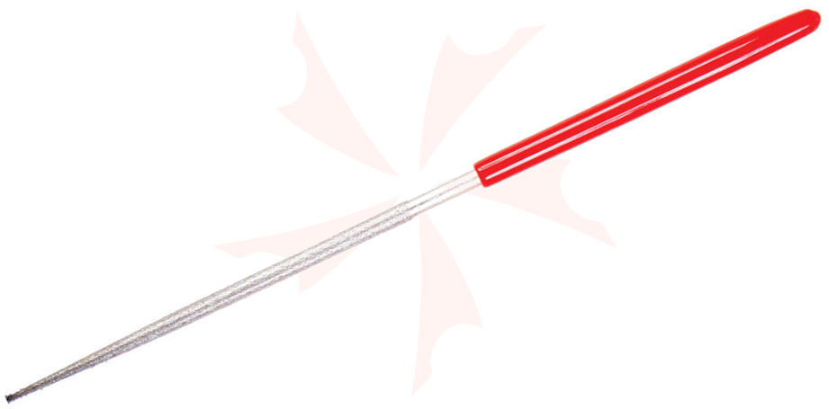 EZE-LAP 601F Fine 600 Grit Diamond Needle File, Round, Red Handle ...