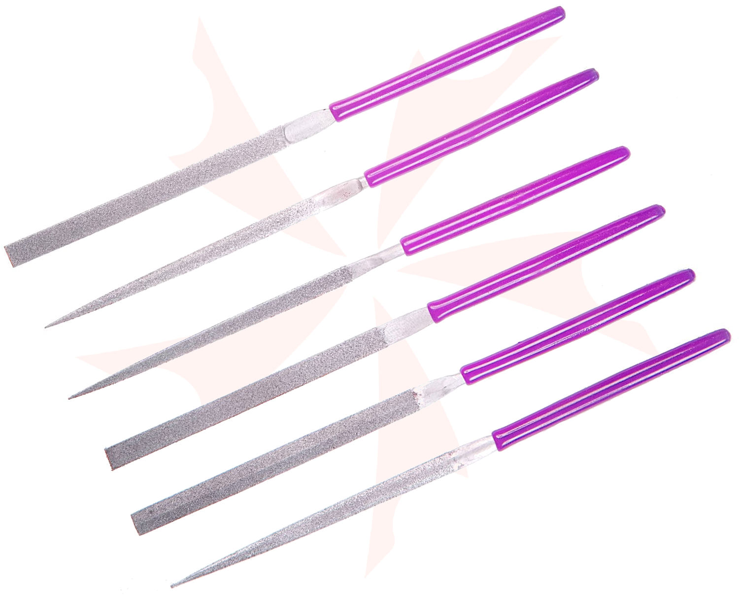 EZE-LAP 607C Coarse 250 Grit Diamond Needle Files, 6 Pack, Purple ...